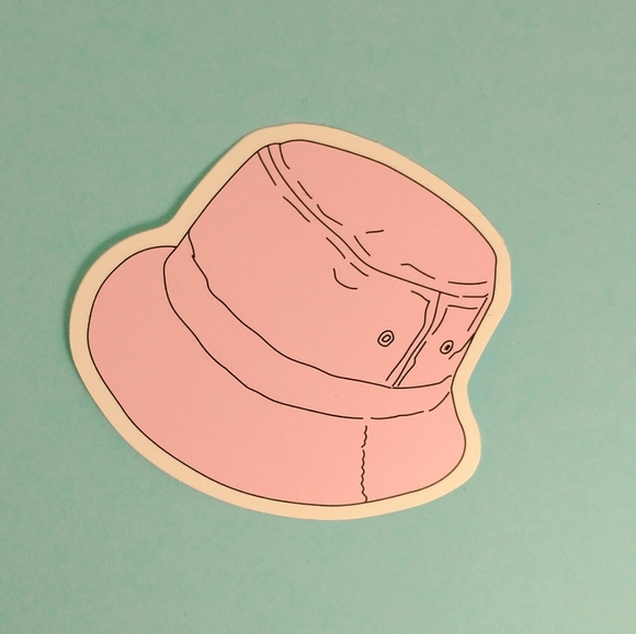 Design | 110 Trendy Pastel Pink Bucket Hat Matte Vsco Die Cut Sticker ...